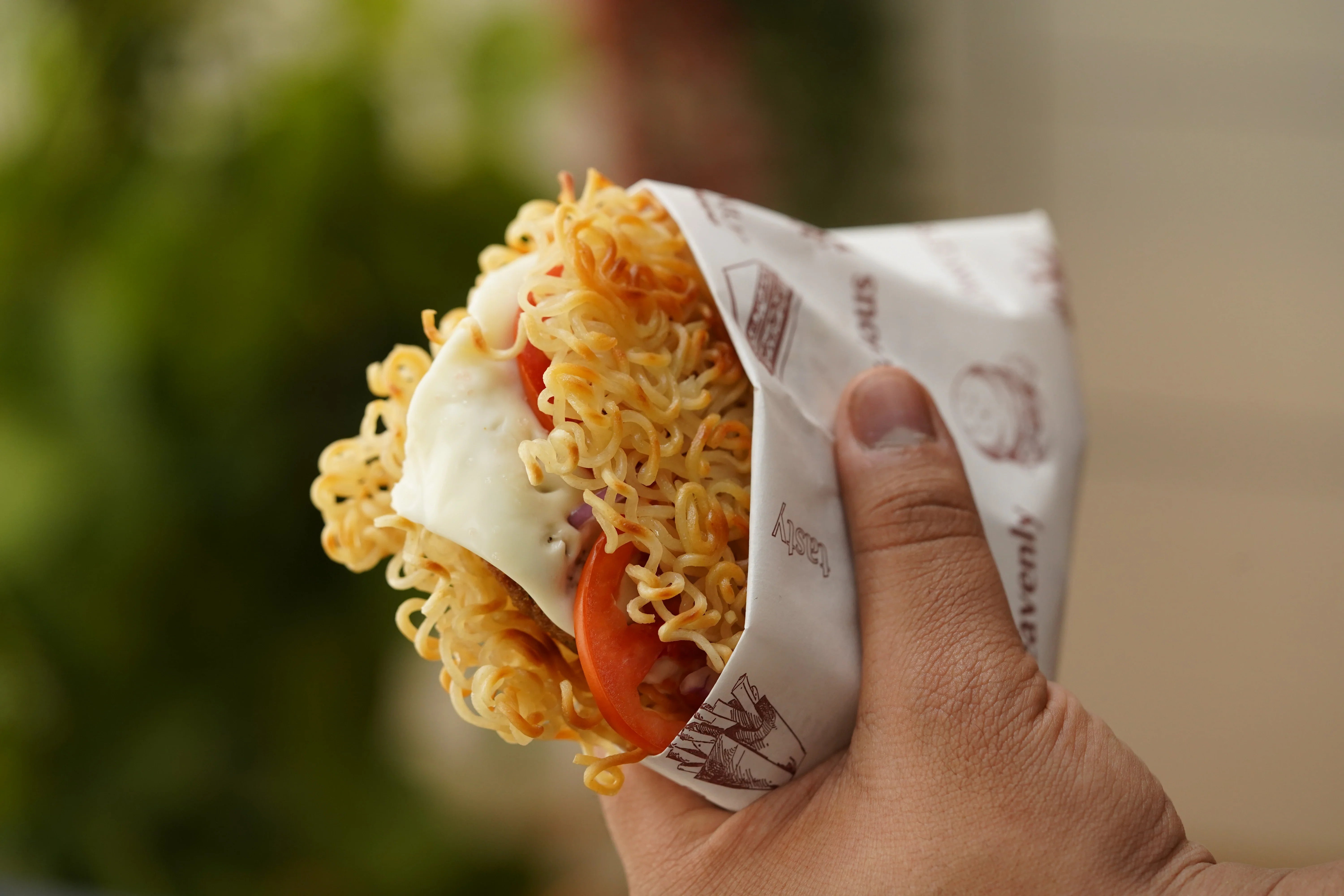 Maggi Burger: Street-Style Noodle Burger with a Crispy Twist ...