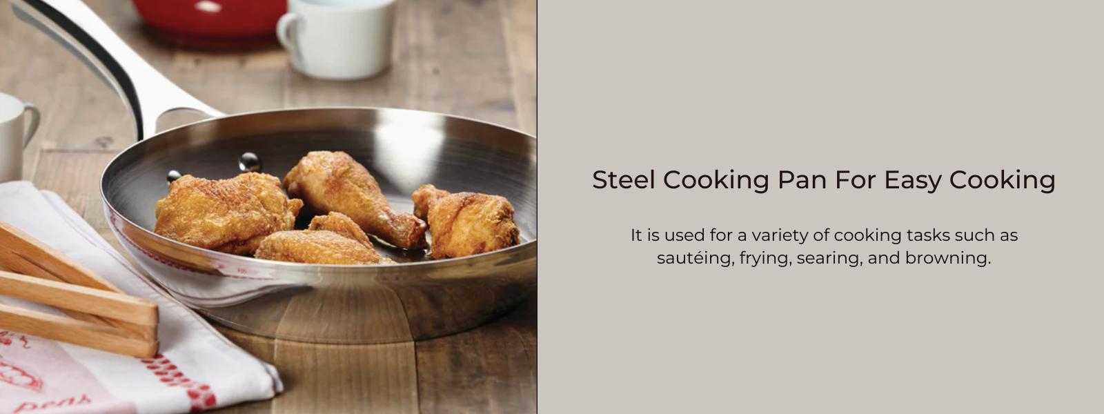 Steel Cooking Pan For Easy And Quick Cooking - PotsandPans India