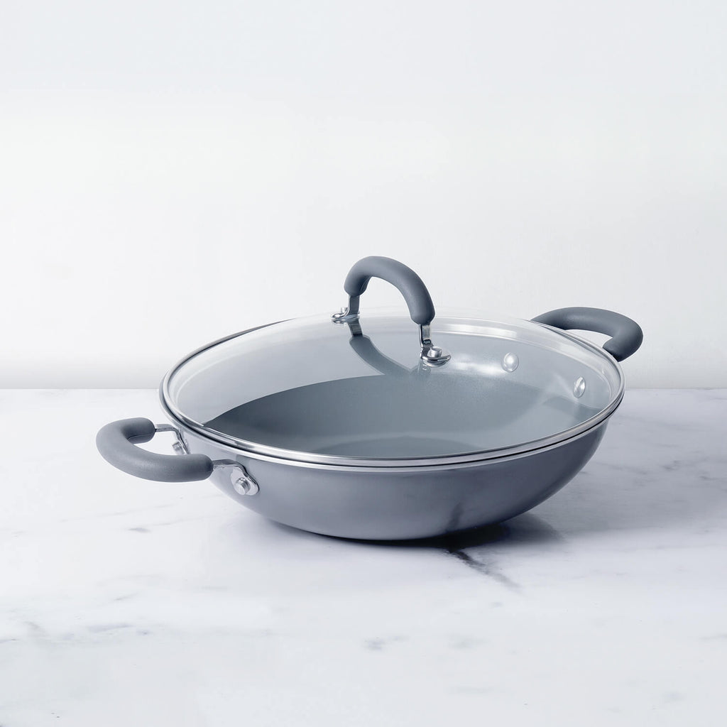 Meyer Anzen Ceramic Coated Cookware 30cm Wok / Kadai with Lid