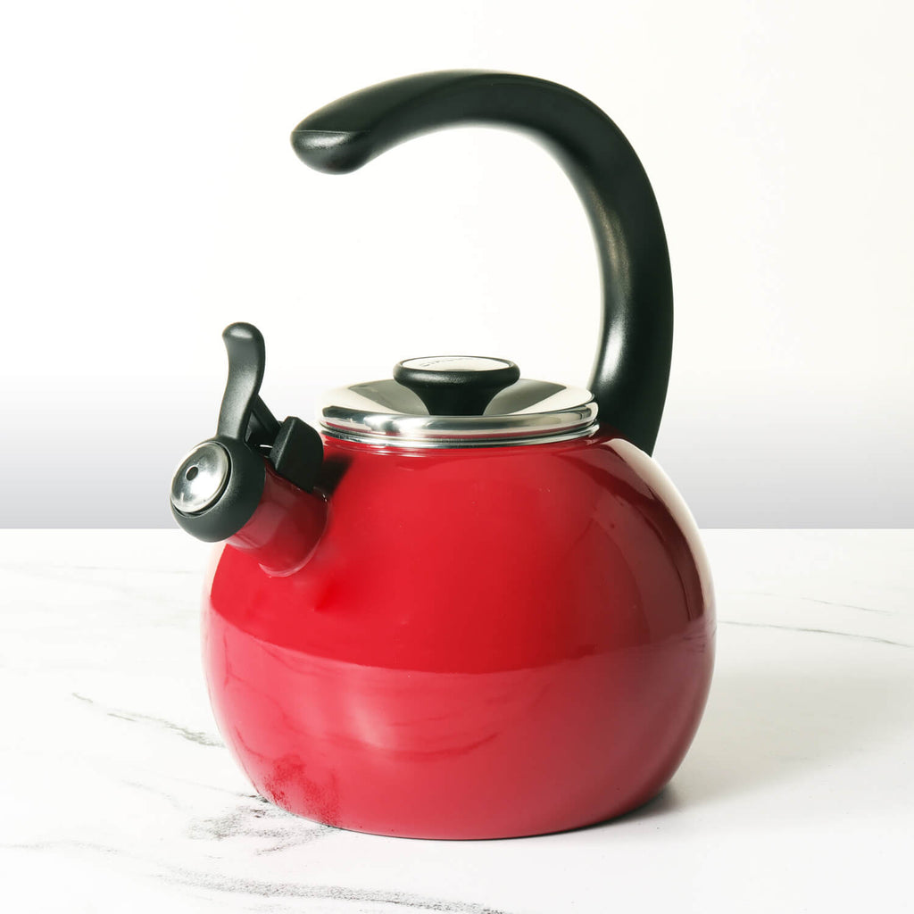 Circulon Enamel On Steel Whistling Tea Kettle 1.9 Liters, Red ...